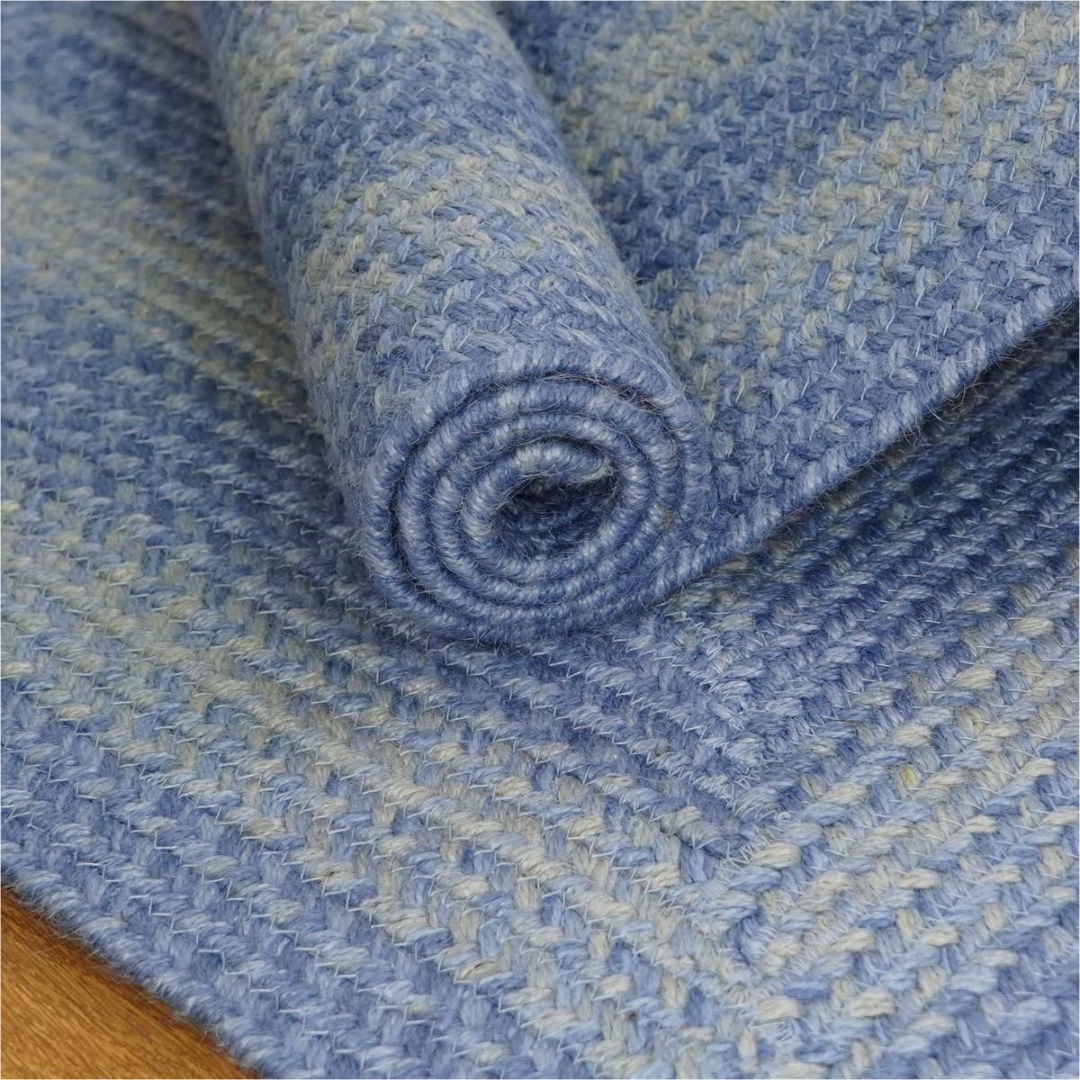 Sky Blue Jute Braided Rectangular Rug – Braided-Rugs.com